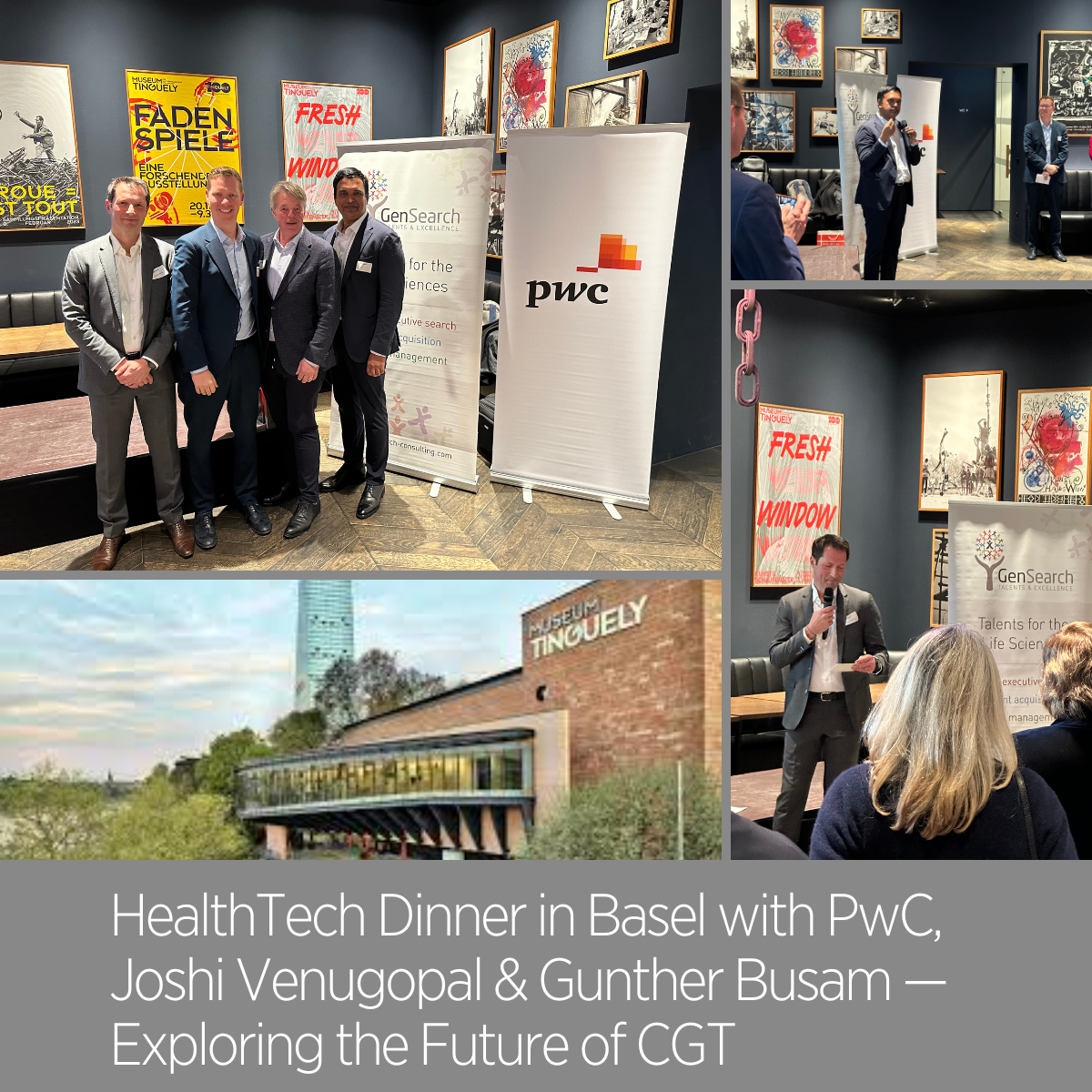 HealthTech Dinner in Basel with PwC, Joshi Venugopal & Gunther Busam ...